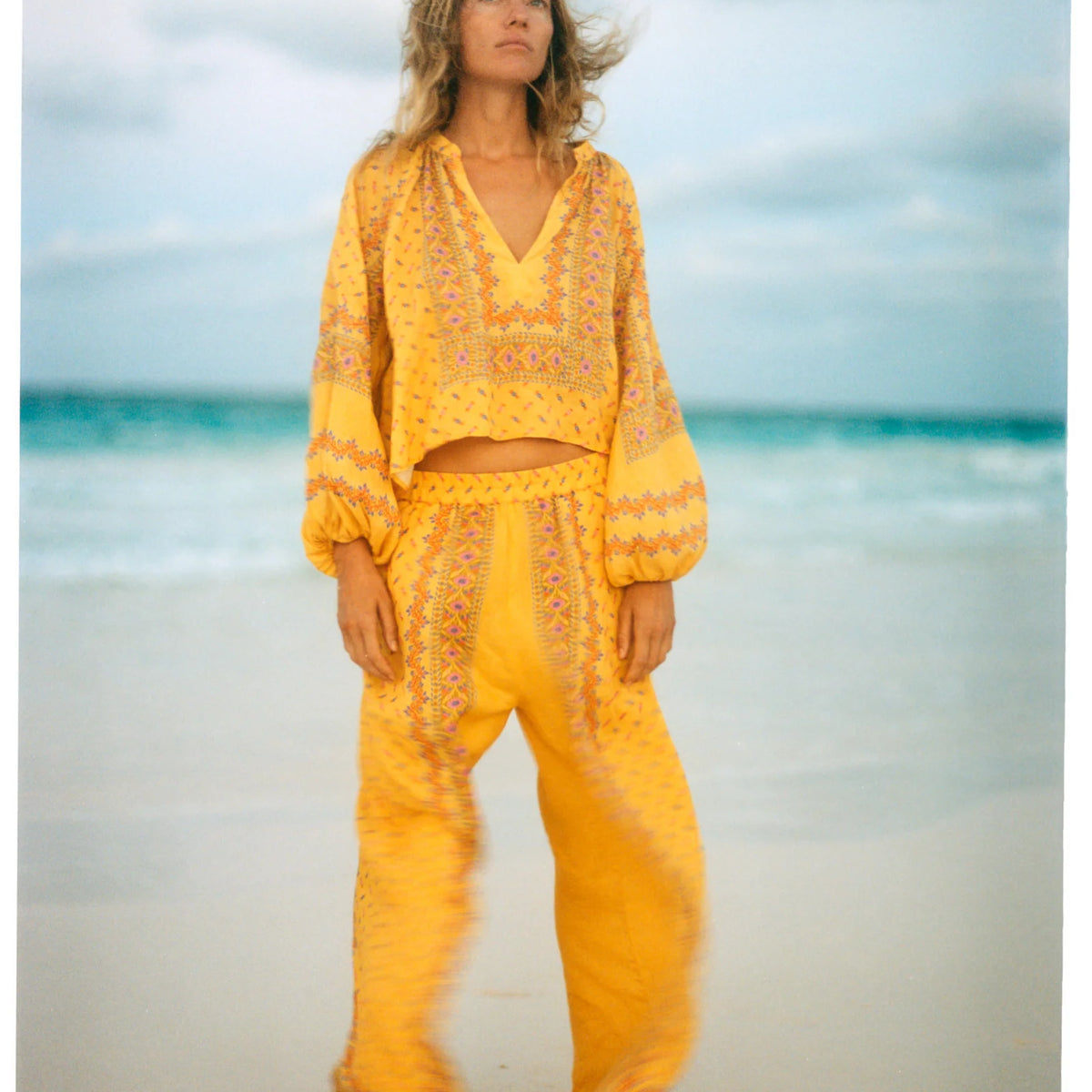 Bon Bon Yellow Wide Leg Pants – Annabel